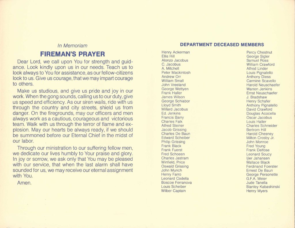 Department Memorial | Cedar Grove Fire Department
