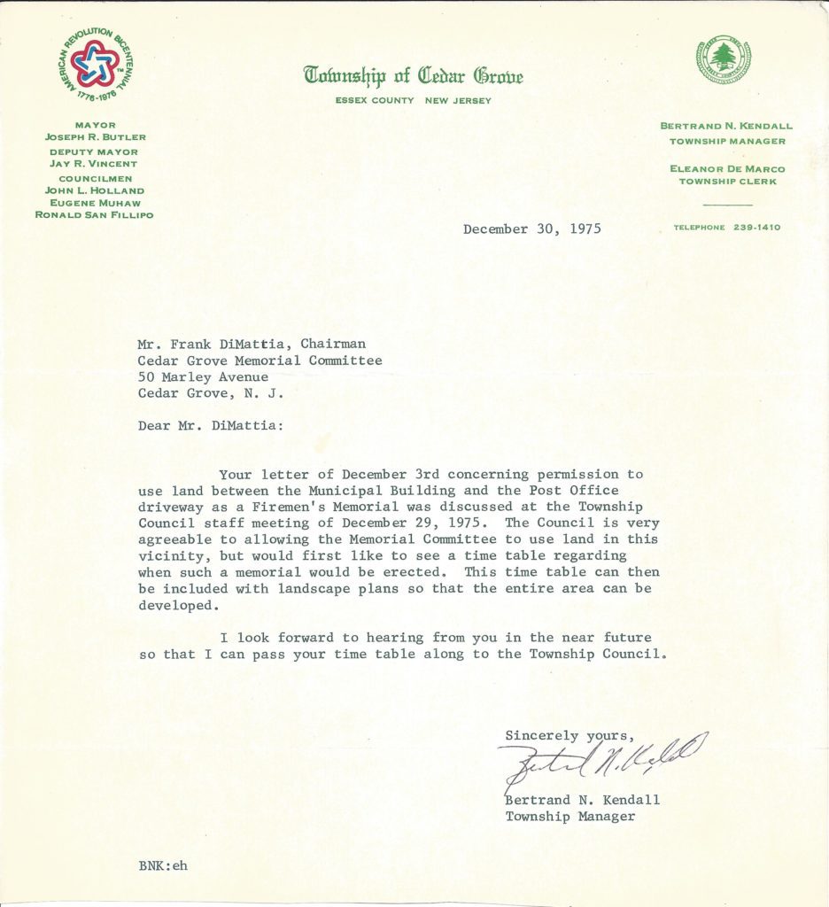 Department Memorial | Cedar Grove Fire Department